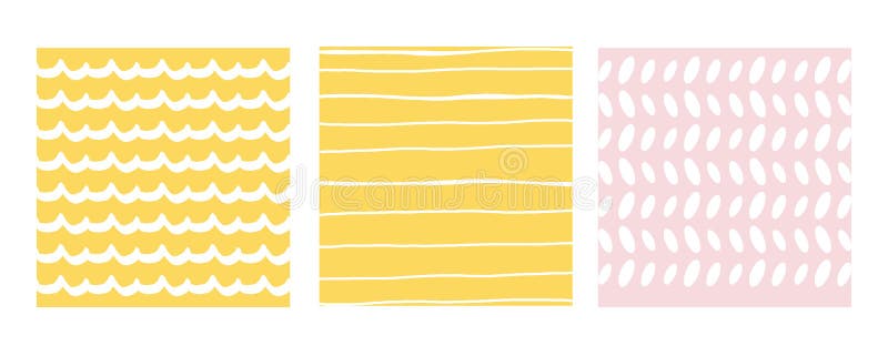 Simple Geometric Hand Drawn Irregular Patterns. Colored Doodle ...