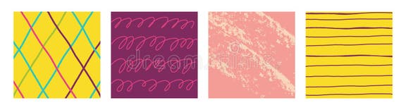 Simple Geometric Hand Drawn Irregular Patterns. Cute Colored Doodle ...