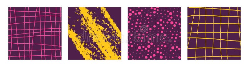 Simple Geometric Hand Drawn Irregular Patterns.Cute Colored Doodle ...