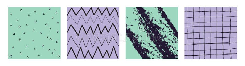 Simple Geometric Hand Drawn Irregular Patterns.Cute Colored Doodle ...