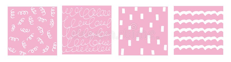 Simple Geometric Hand Drawn Irregular Patterns.Cute Colored Doodle ...