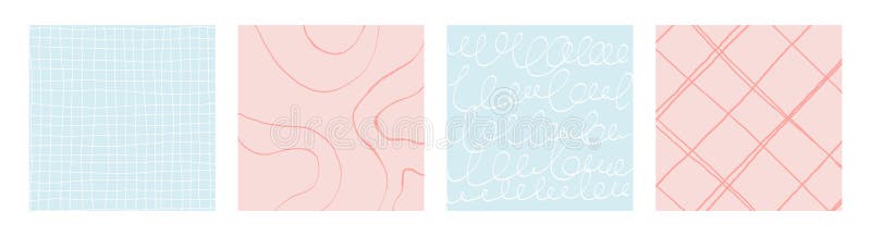 Simple Geometric Hand Drawn Irregular Patterns.Cute Colored Doodle ...