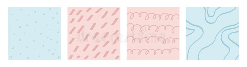 Simple Geometric Hand Drawn Irregular Patterns.Cute Colored Doodle ...