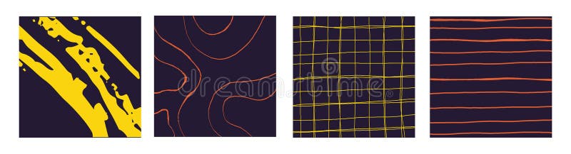 Simple Geometric Hand Drawn Irregular Patterns.Cute Colored Doodle ...