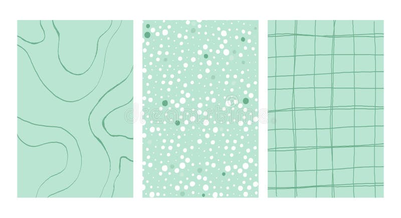 Simple Geometric Hand Drawn Green Irregular Patterns. Doodle Checkered ...