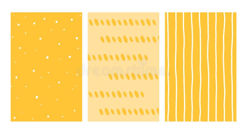 Simple Geometric Hand Drawn Yellow Irregular Patterns. Doodle Checkered ...