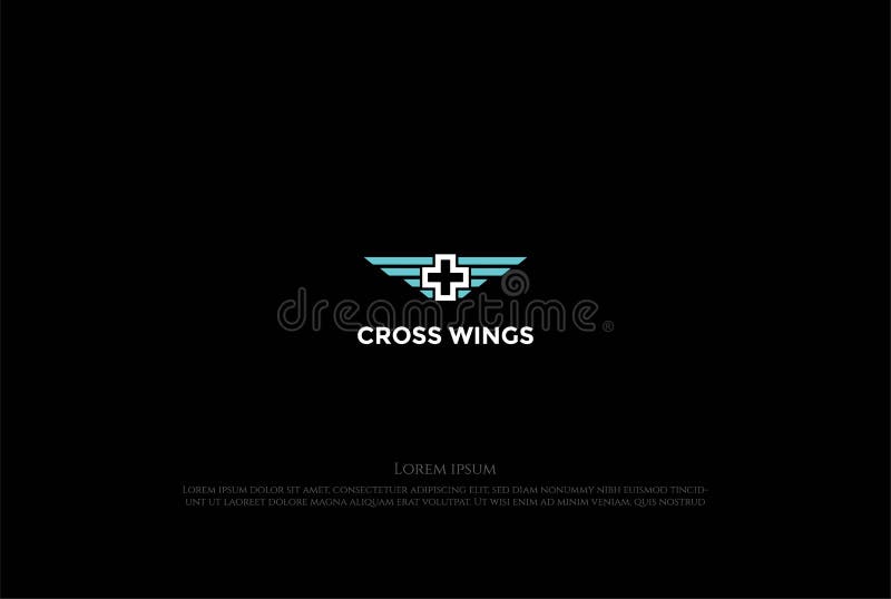 Simple Geometric Health Cross Wing Logo Design Vector Stock Vector ...