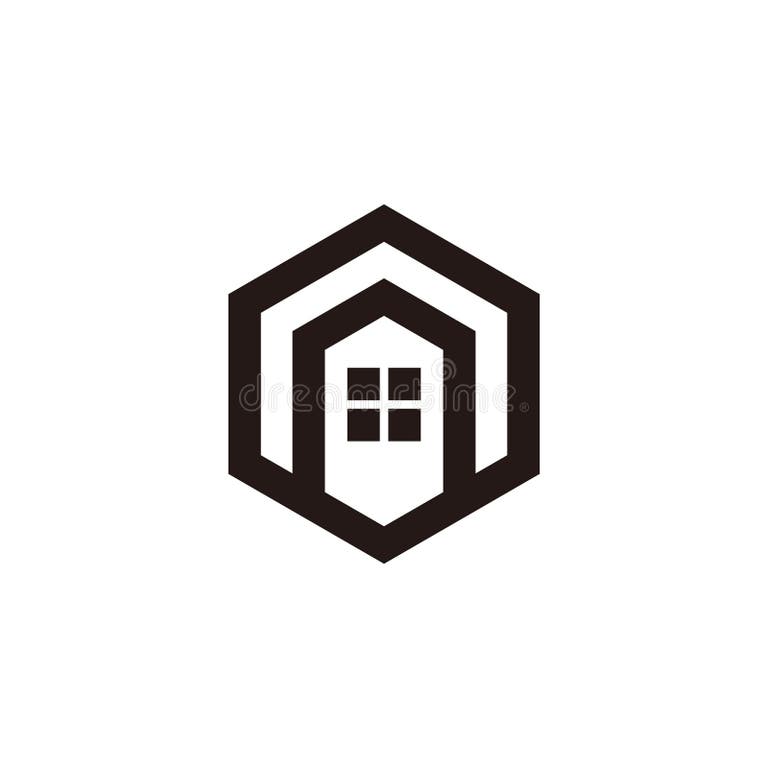 Simple Geometric Home Protection Shape Hexagonal Logo Vector Stock ...