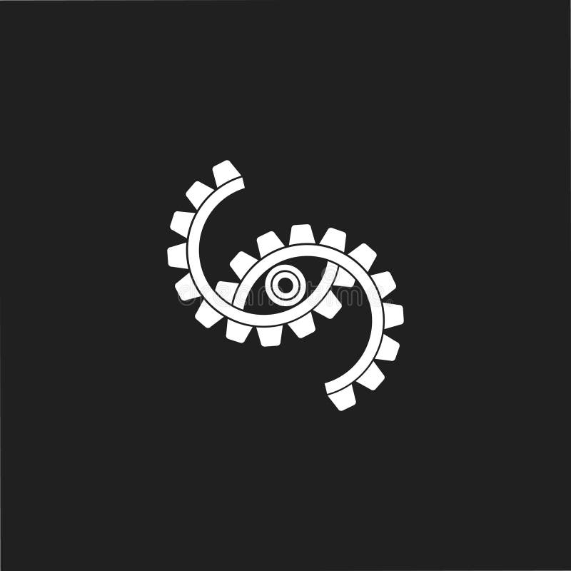 Simple Geometric Linked Two Cog Machine Logo Vector Stock Vector ...