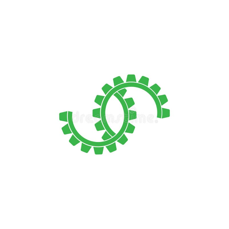 Simple Geometric Linked Two Cog Machine Logo Vector Stock Vector ...
