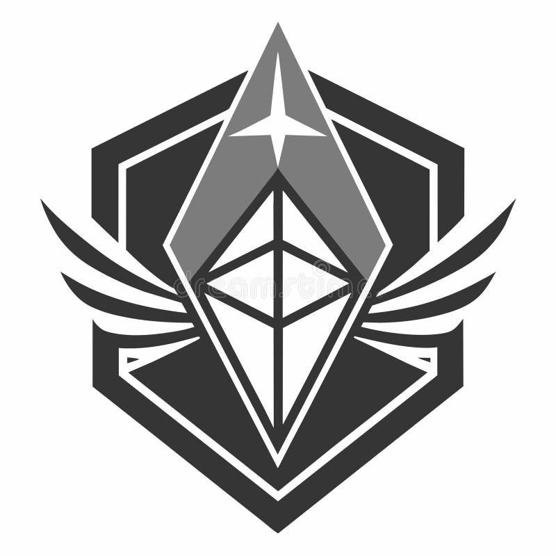 A Simple, Geometric Logo with Wings and a Star, a Logo with a ...