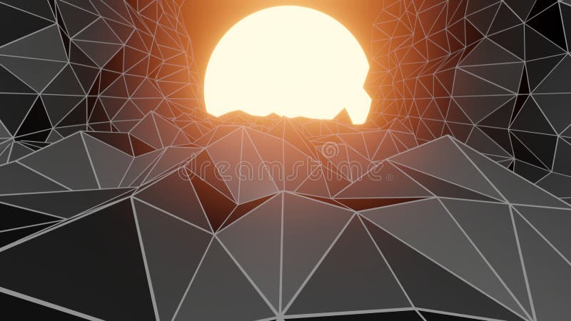 Simple Geometric Low Poly Landscape 3d Rendering Illustration ...