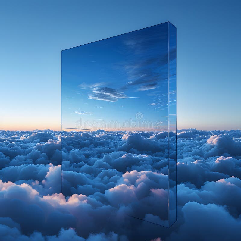 Simple Geometric Mirror Arch and Pastel Blue Gradient Sky Stock Photo ...