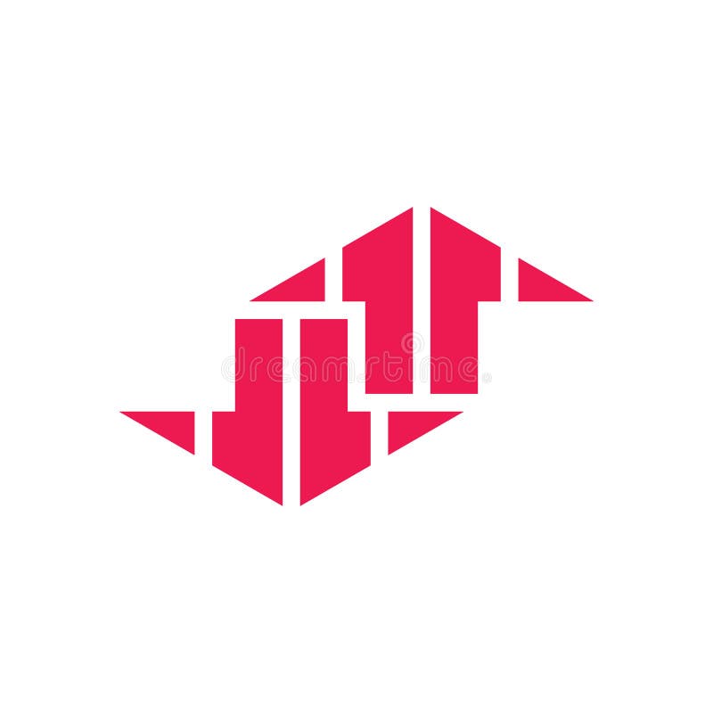 Simple Geometric Opposite Arrow Exchange Symbol Logo Vector Stock ...