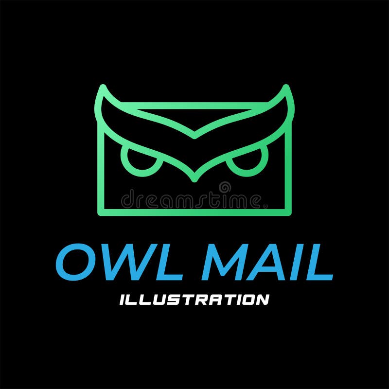 Simple Geometric Owl Bird Mail Icon Illustration Stock Vector ...