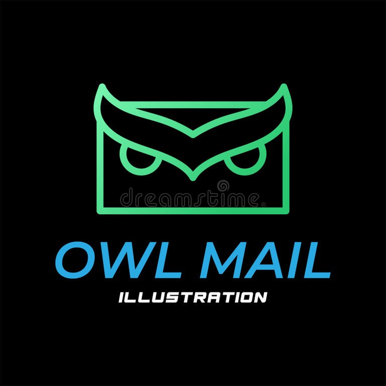 Simple Geometric Owl Bird Mail Icon Illustration Stock Vector ...