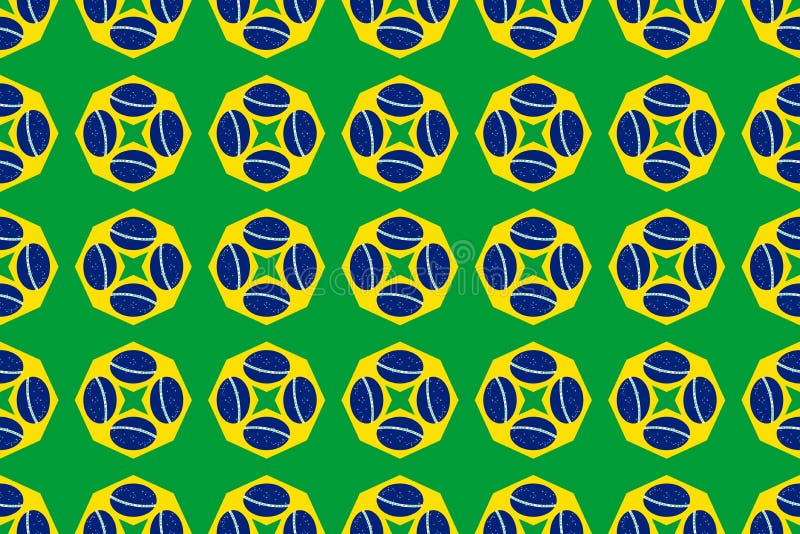 Simple Geometric Pattern in the Colors of the National Flag of Brazil ...
