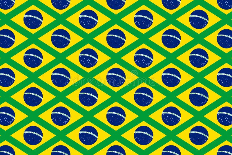 Simple Geometric Pattern in the Colors of the National Flag of Brazil ...