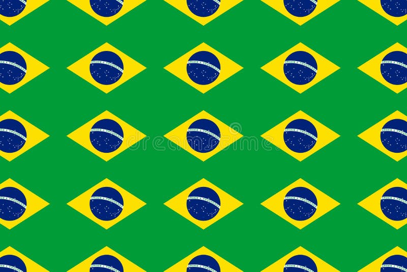 Simple Geometric Pattern in the Colors of the National Flag of Brazil ...