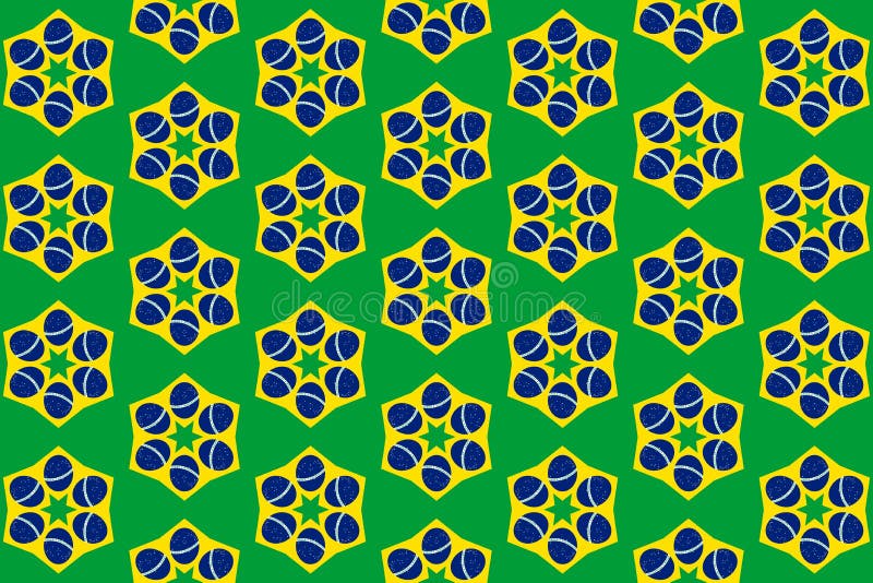 Simple Geometric Pattern in the Colors of the National Flag of Brazil ...