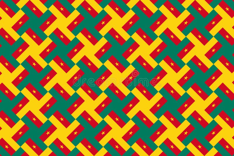 Simple Geometric Pattern in the Colors of the National Flag of Cameroon ...