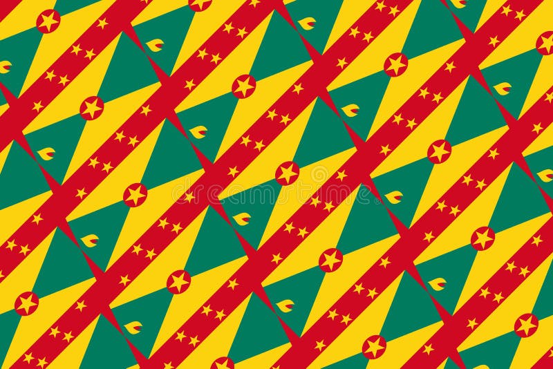 Simple Geometric Pattern in the Colors of the National Flag of Grenada ...