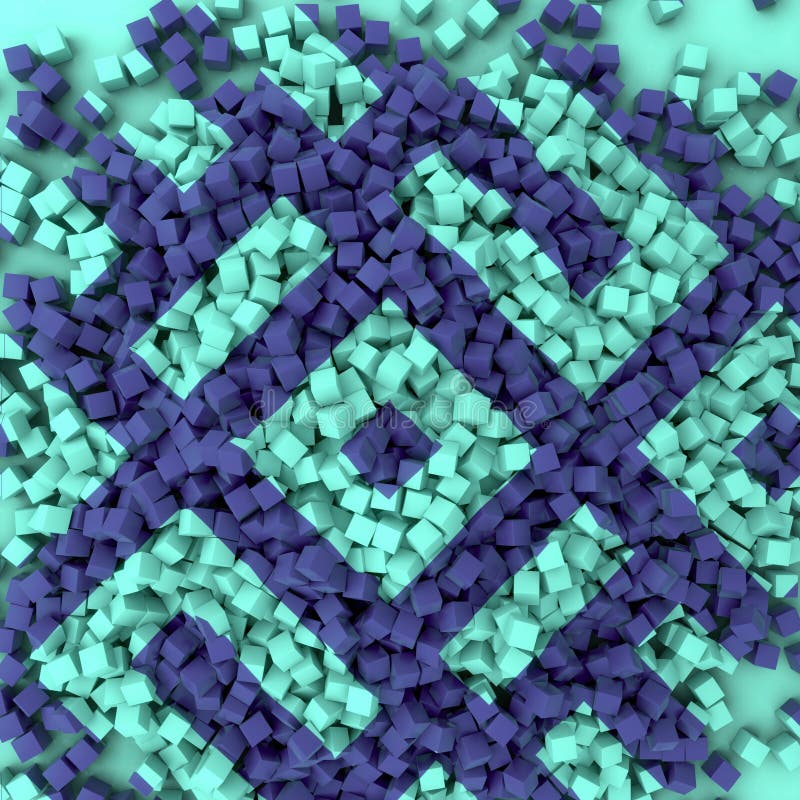 A Simple Geometric Pattern Consisting of Many Small Cubes. 3d Rendering ...