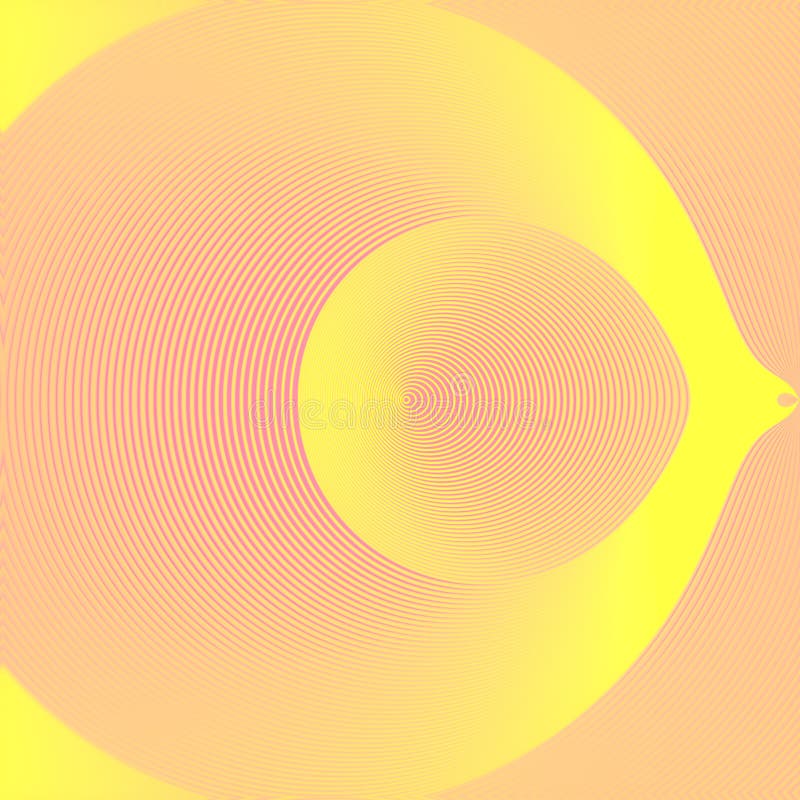 Simple Geometric Pattern of Yellow Lines Presenting a Rounded Three ...