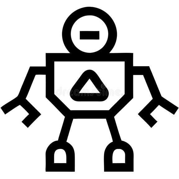 Simple Geometric Robot Vector for Technology and Design Projects Stock ...