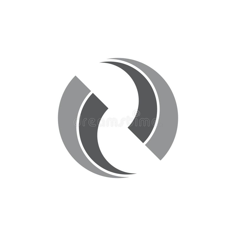 Simple Geometric Rotation Curves Circle Logo Vector Stock Vector ...