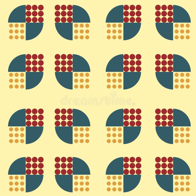 Simple Geometry Round Seamless Pattern Stock Illustration ...