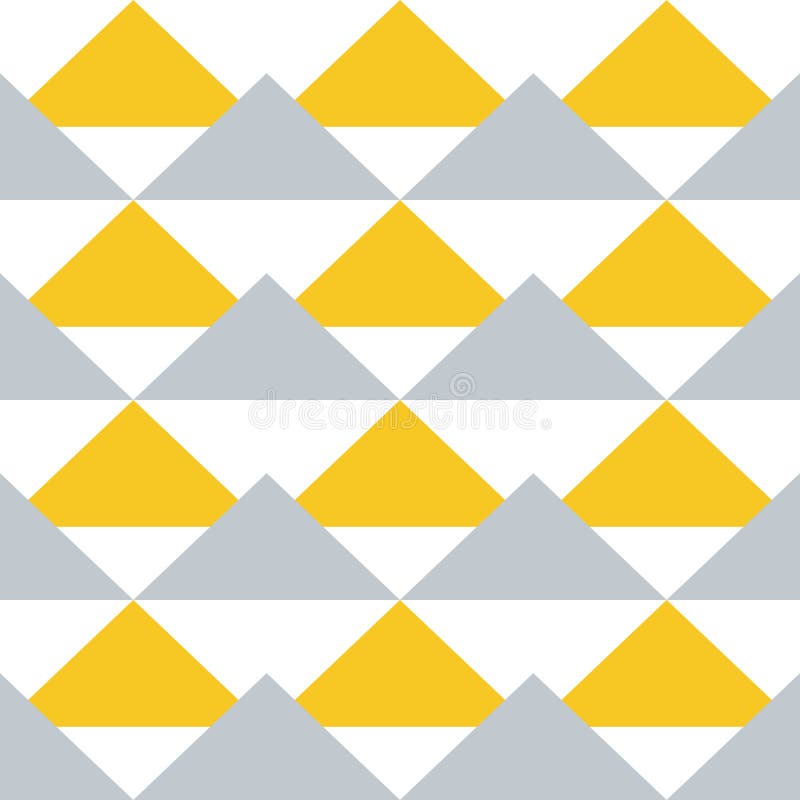 Simple Geometric Seamless Pattern with Yellow and Gray Triangles on a ...