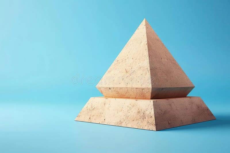 A Simple Geometric Shape, Such As a Cube or Pyramid, Isolated Against a ...
