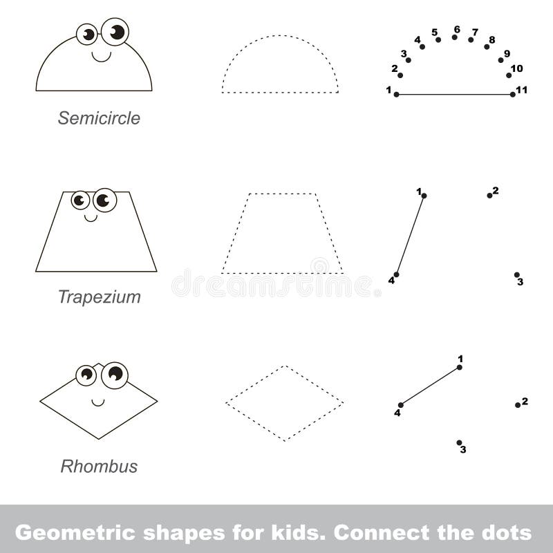 Semicircle To Be Traced. Vector Trace Game. Stock Illustration ...