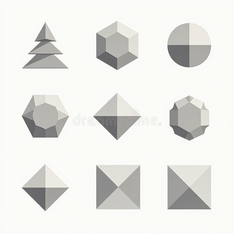 Simple Geometric Shapes Icon Vector AI-Generated Stock Vector ...