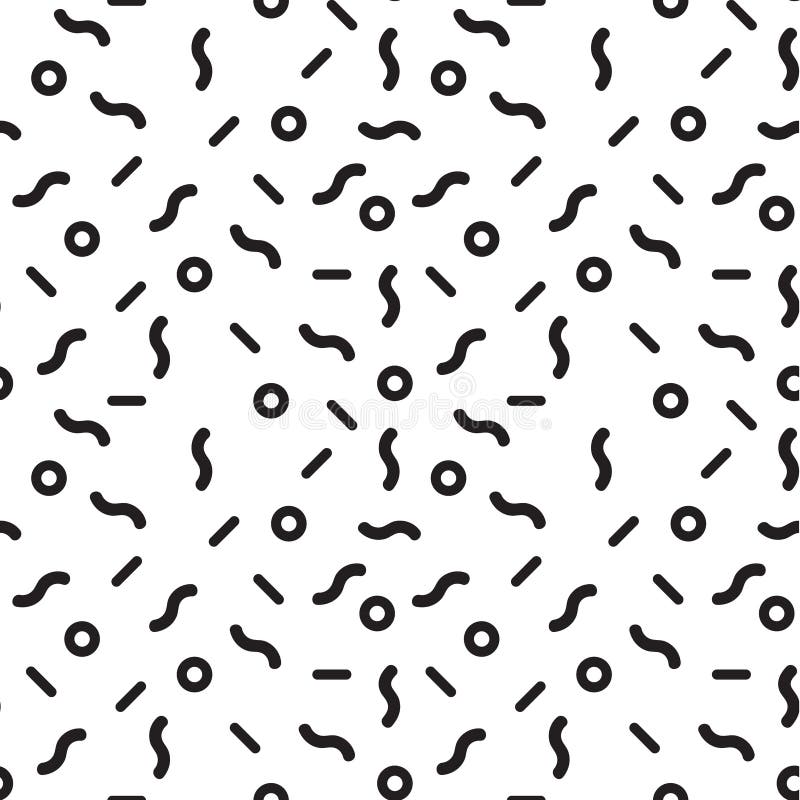 Simple Geometric Shapes Seamless Pattern. Black and White Geometric ...
