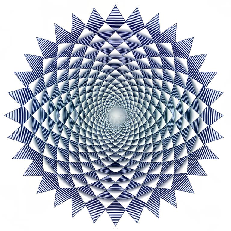 Simple Geometric Spiral with Triangular Segments Stock Illustration ...