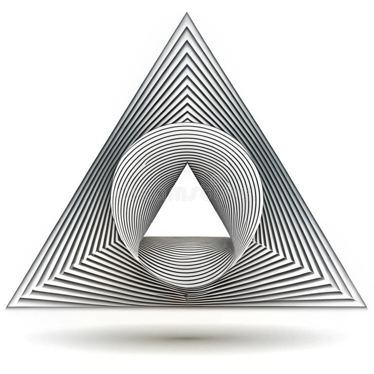 Simple Geometric Spiral with Triangular Segments Stock Illustration ...