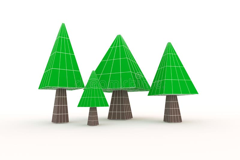 Simple geometric trees stock illustration. Illustration of simple ...