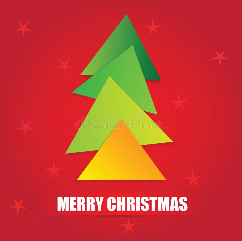 The Simple Geometric Triangle Form Christmas Tree Stock Vector ...