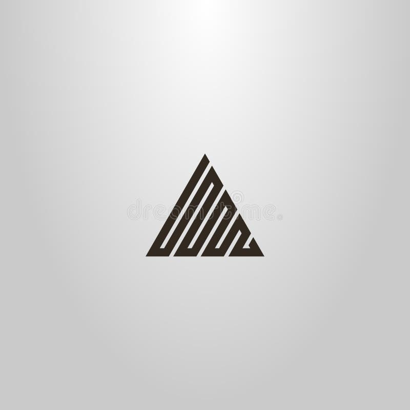 Simple Geometric Vector Line Art Sign of Single Line Triangle Stock ...
