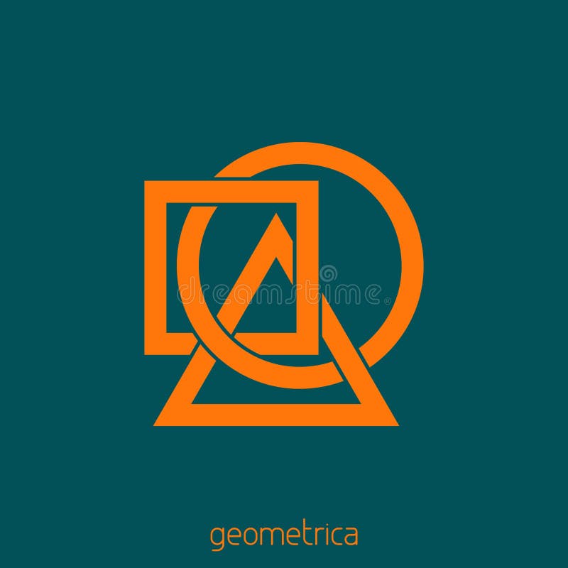 Simple Geometrical Logo with Triangle, Square and Circle Stock Vector ...