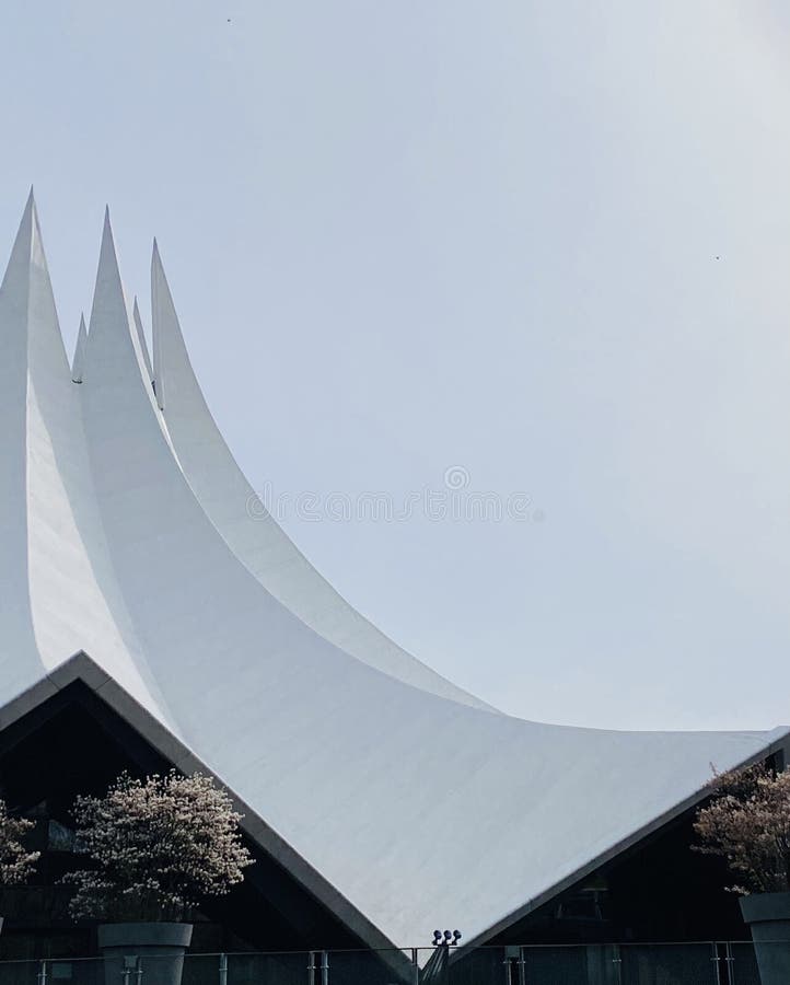 Simple Architecture on the Grey Sky Stock Image - Image of sculpture ...