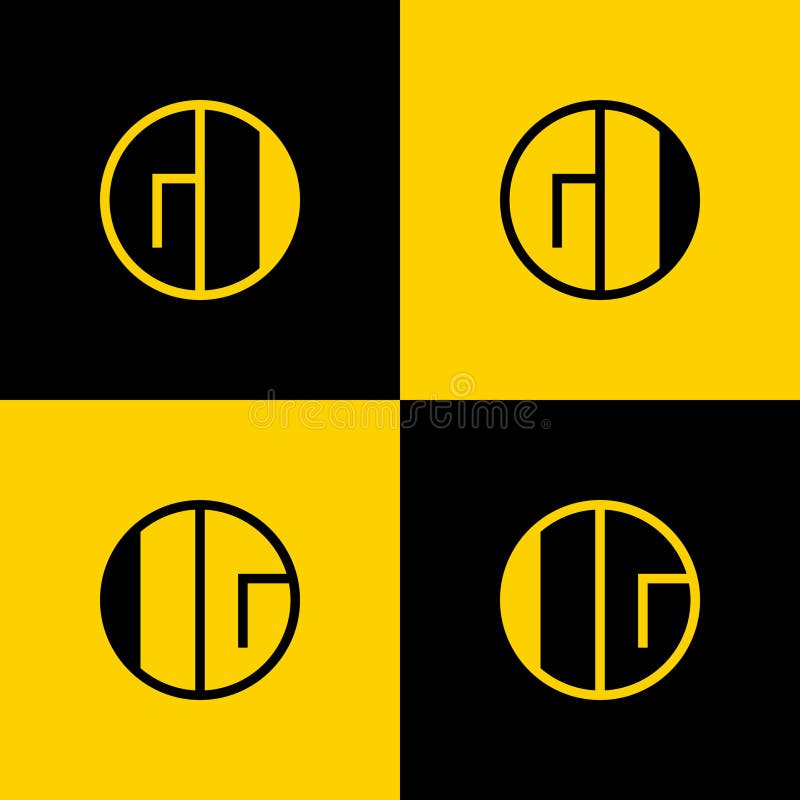 Simple GI and IG Letters Circle Logo Set, Suitable for Business with GI ...