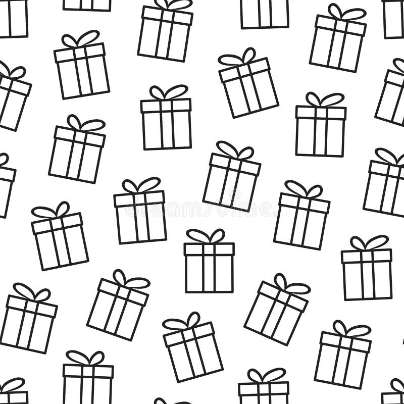 Simple Gift Box Pattern. Outline Background. Stock Vector ...