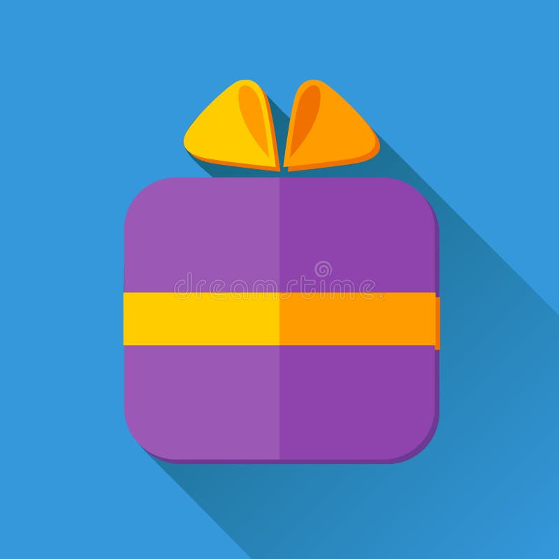 Simple Gift Icon in Flat Style Stock Vector - Illustration of happy ...