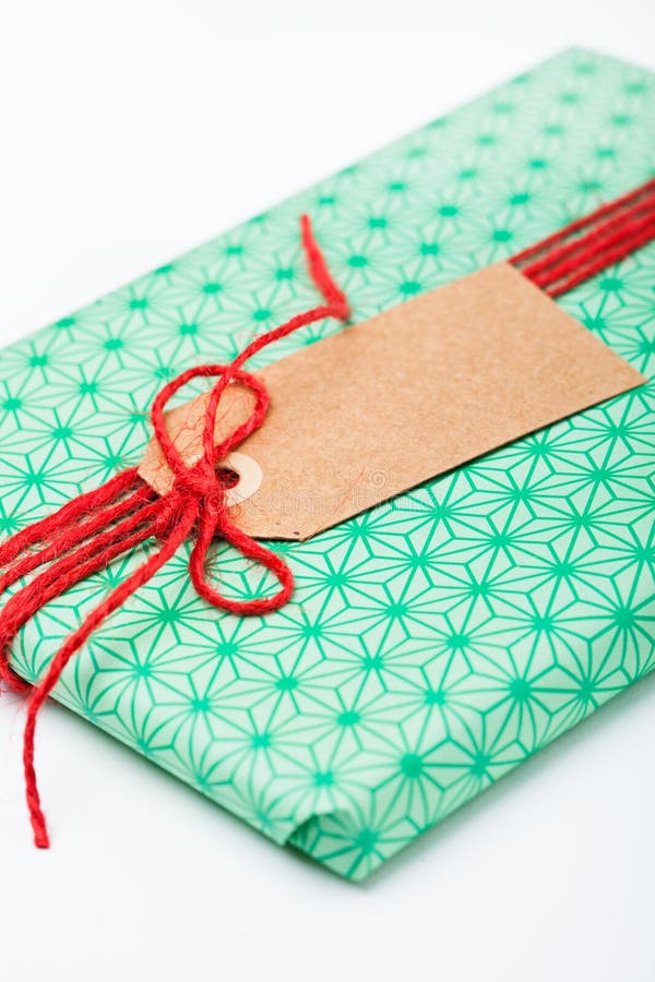 Simple gift with tag stock image. Image of gift, green - 27503209