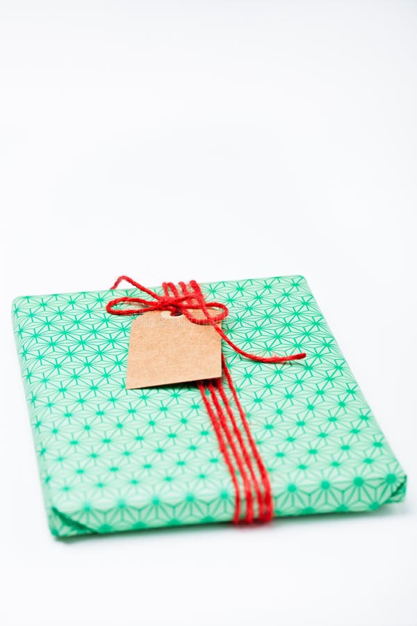 Simple gift with tag stock image. Image of gift, green - 27503209