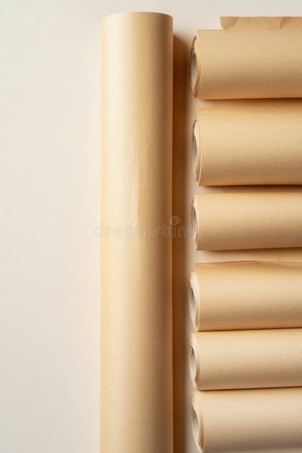 Simple Gift Wrapping Paper Rolls Arranged Vertically in Soft Light ...