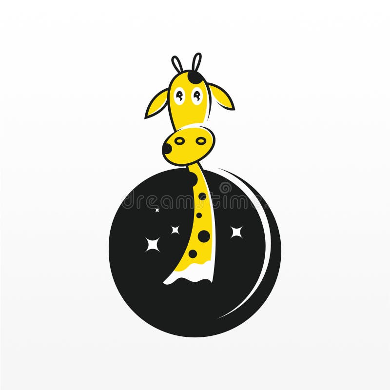 Simple Giraffe Logo Design Template Stock Illustration - Illustration ...